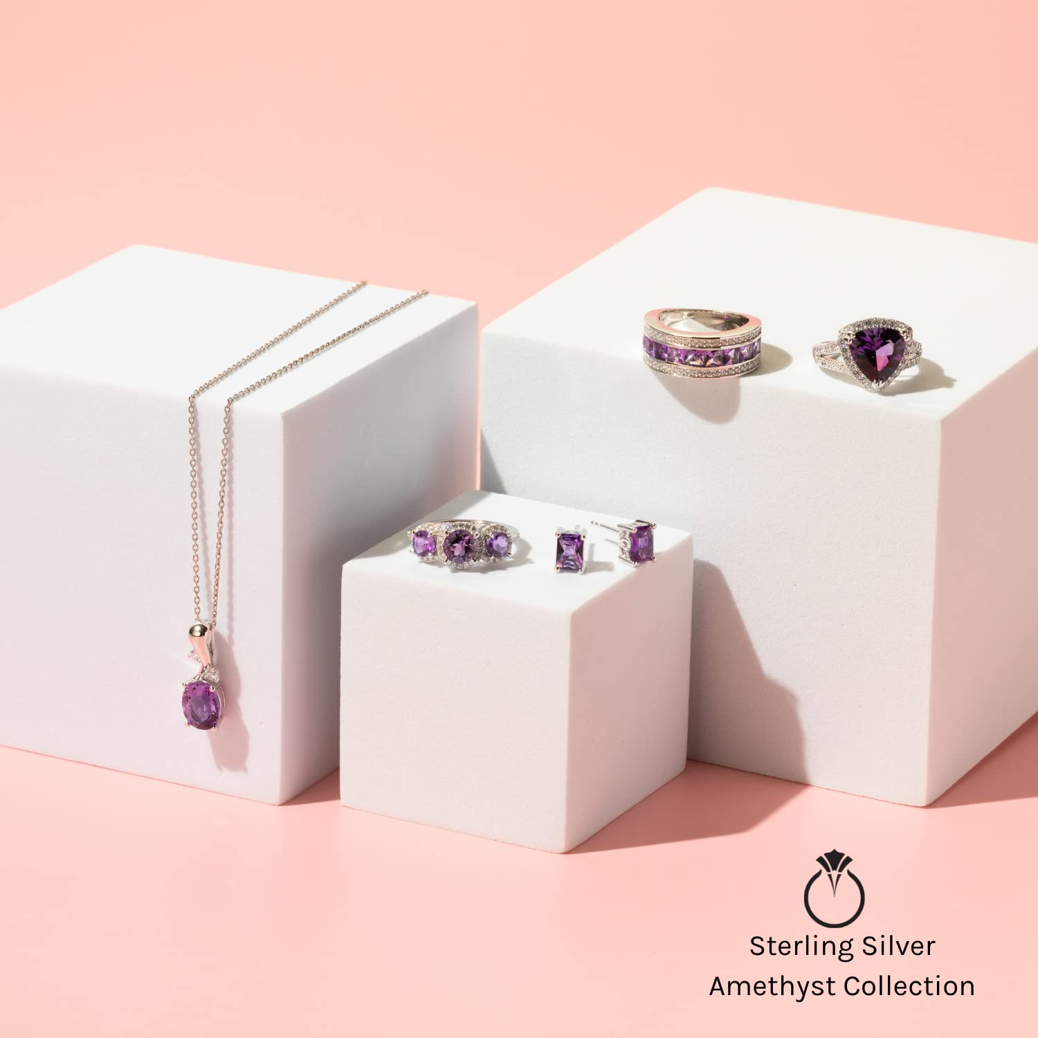 PEORA Amethyst Ring Sterling Silver Pear Shape 1.00 Carats Size 8