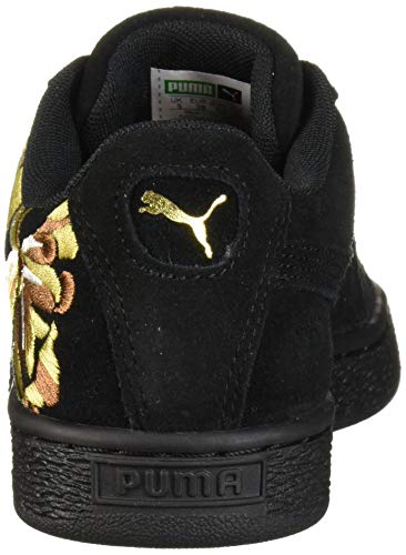 PUMA Women's Suede Classic Sneaker, Black Team Gold, 8.5 M US