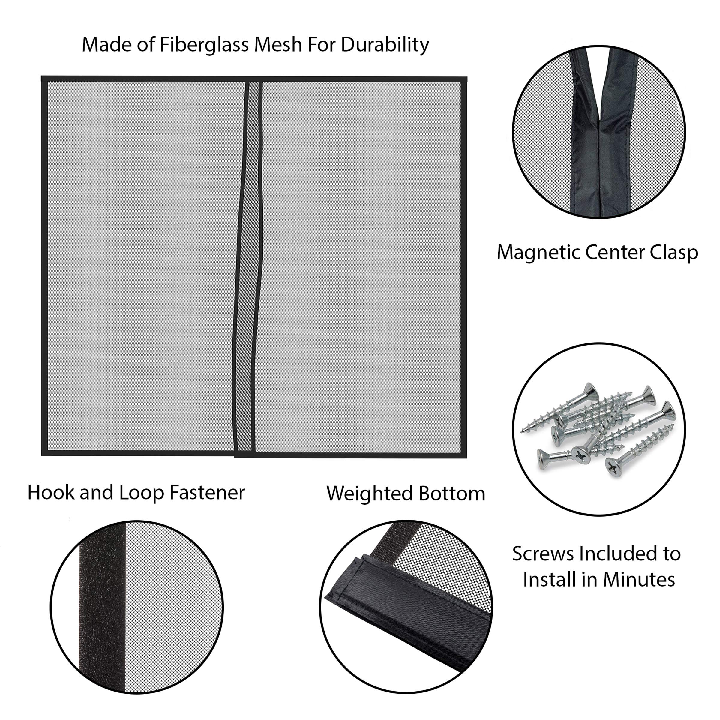 Pure Garden One Car Garage Door Screen – Heavy-Duty Weighted Mesh Curtain with Magnetic Closure for Mosquito, Insect, and Sun Protection