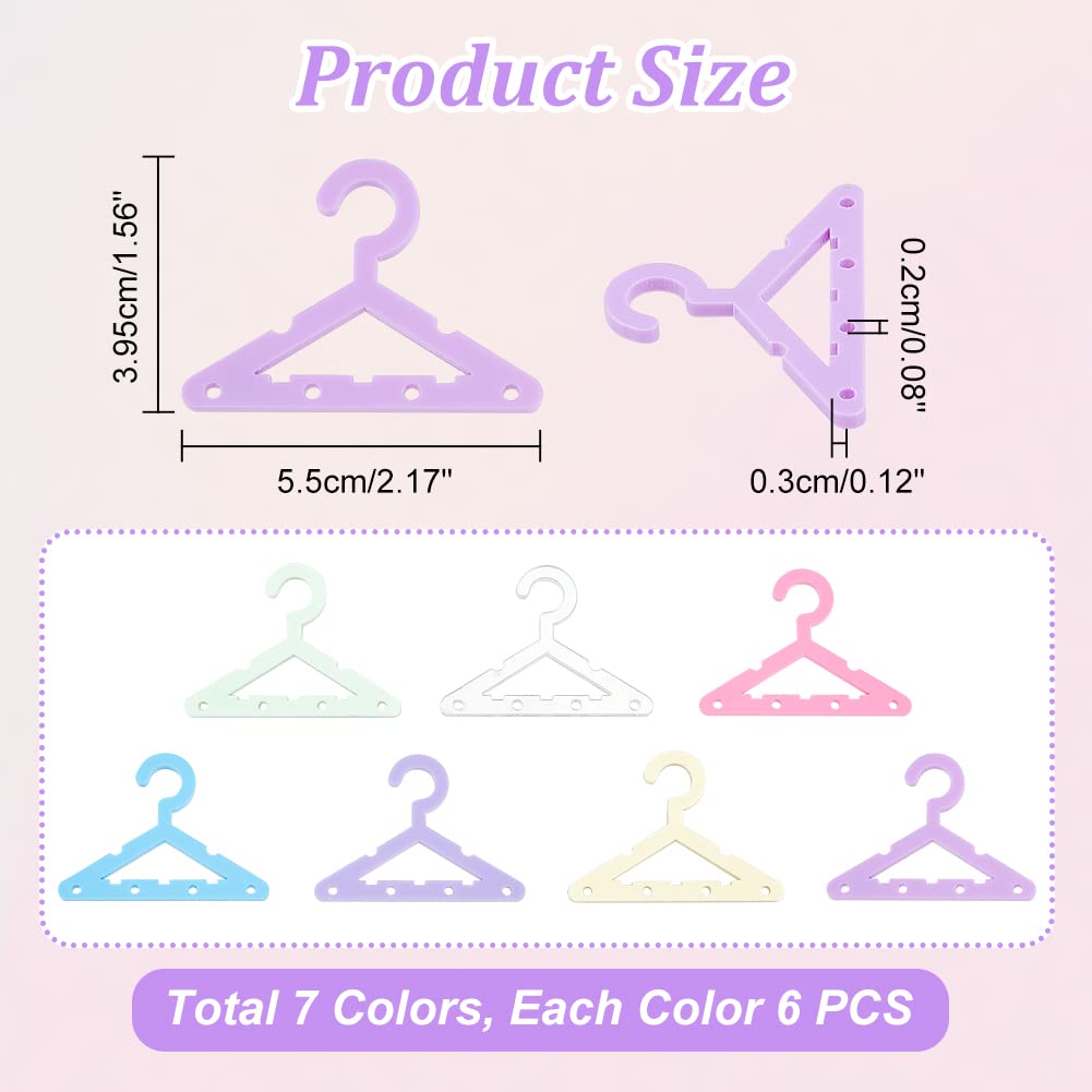 PH PandaHall 42pcs Clothes Hanger Earring Holder Necklace Mini Hanger Rack Jewelry Display Dangle Earring Hanging Organizer Acrylic Ear Studs Display Rack for Retail Show Personal Exhibition