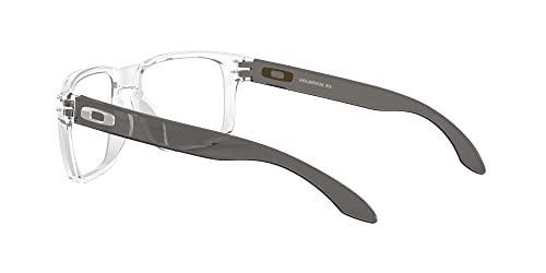 Oakley Men's Ox8156 Holbrook Rx Square Prescription Eyeglass Frames, Polished Clear/Demo Lens, 56 mm