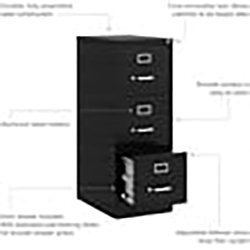 UrbanPro 22-in Deep 3 Drawer - Letter Width - Vertical Metal File Cabinet - Black - Commercial Grade - Fully Assembled