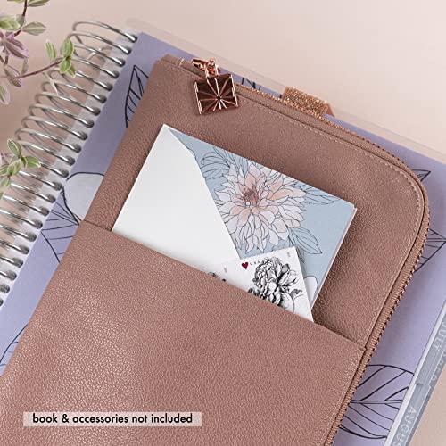Ultimate Planny Pack - Rose Gold. Planner Accessory Pouch. Inside Pockets and Extended Metal Zipper. Elastic Band to Secure Around Planner or Notebook. Vegan Leather Organizer Case by Erin Condren.