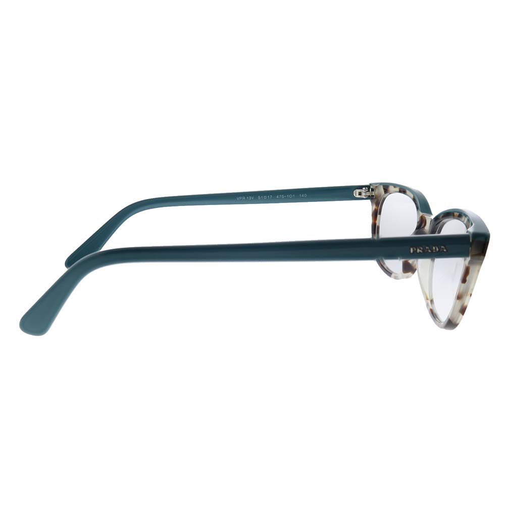 Prada Catwalk PR 13VV 4751O1 Spotted Brown Opal Green Plastic Oval Eyeglasses 51mm