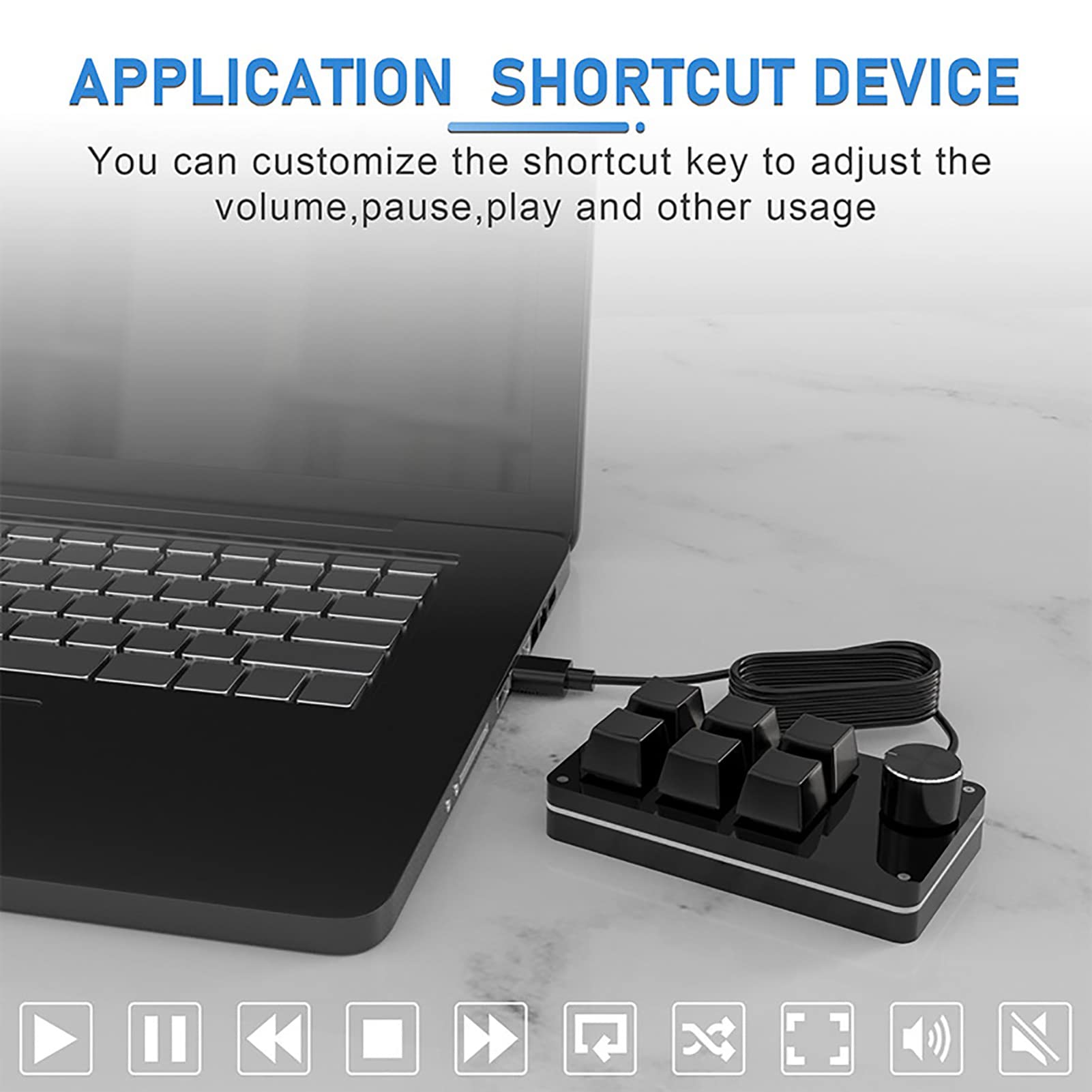 Yunseity Macro Mechanical Keyboard, 6 Keys Mini OSU Keyboard with Knob Design, Professional HID Programmable Macro Keypad for Gaming