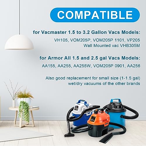 Ximoon VRC2 Cloth Filter Replacements Vacmaster Wet/Dry Vacuums (1.5 to 3.2 gallon) for Armor All AA155 AA255 AA255W AA256 VOM205P 0901-6 Pack