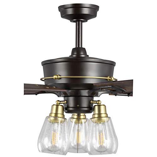 Progress Lighting Teasley Collection 56" Five-Blade Ceiling Fan with Glass Shades