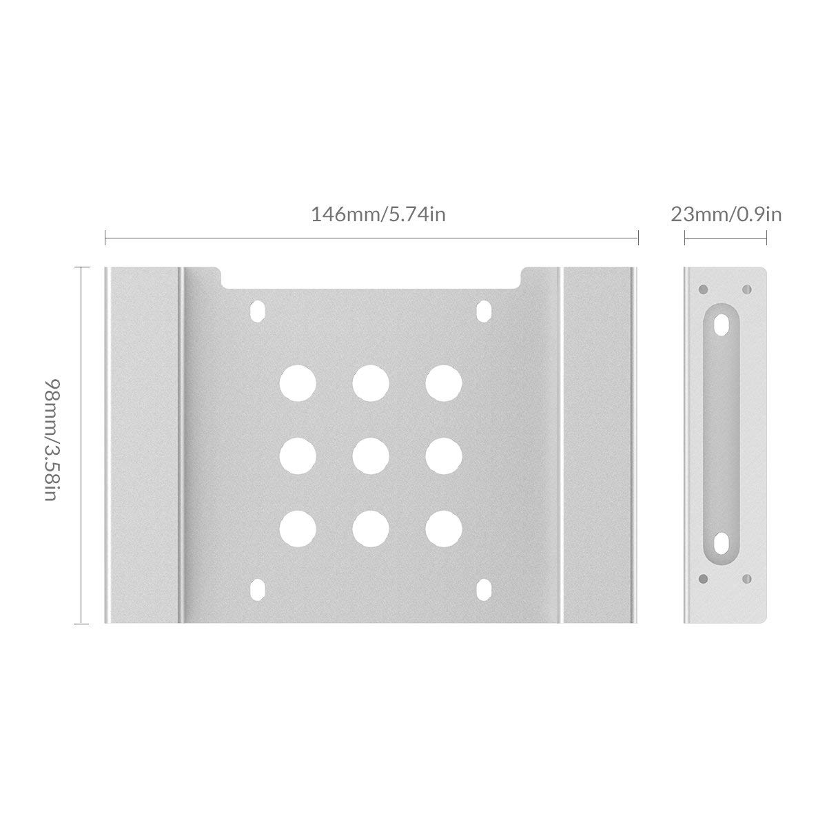 ORICO Aluminum 5.25 Inch to 2.5 or 3.5 Inch Internal Hard Disk Drive Mounting Kit with Screws and Shock Absorption Rubber Washer- Silver