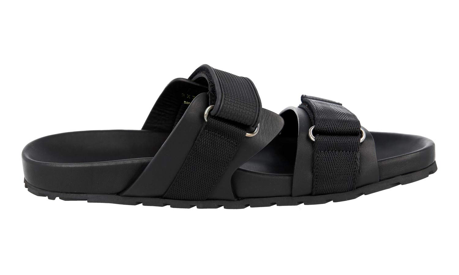 Prada Men's 2X3002 Black Leather Sandals US 8 / EU 7 (41)
