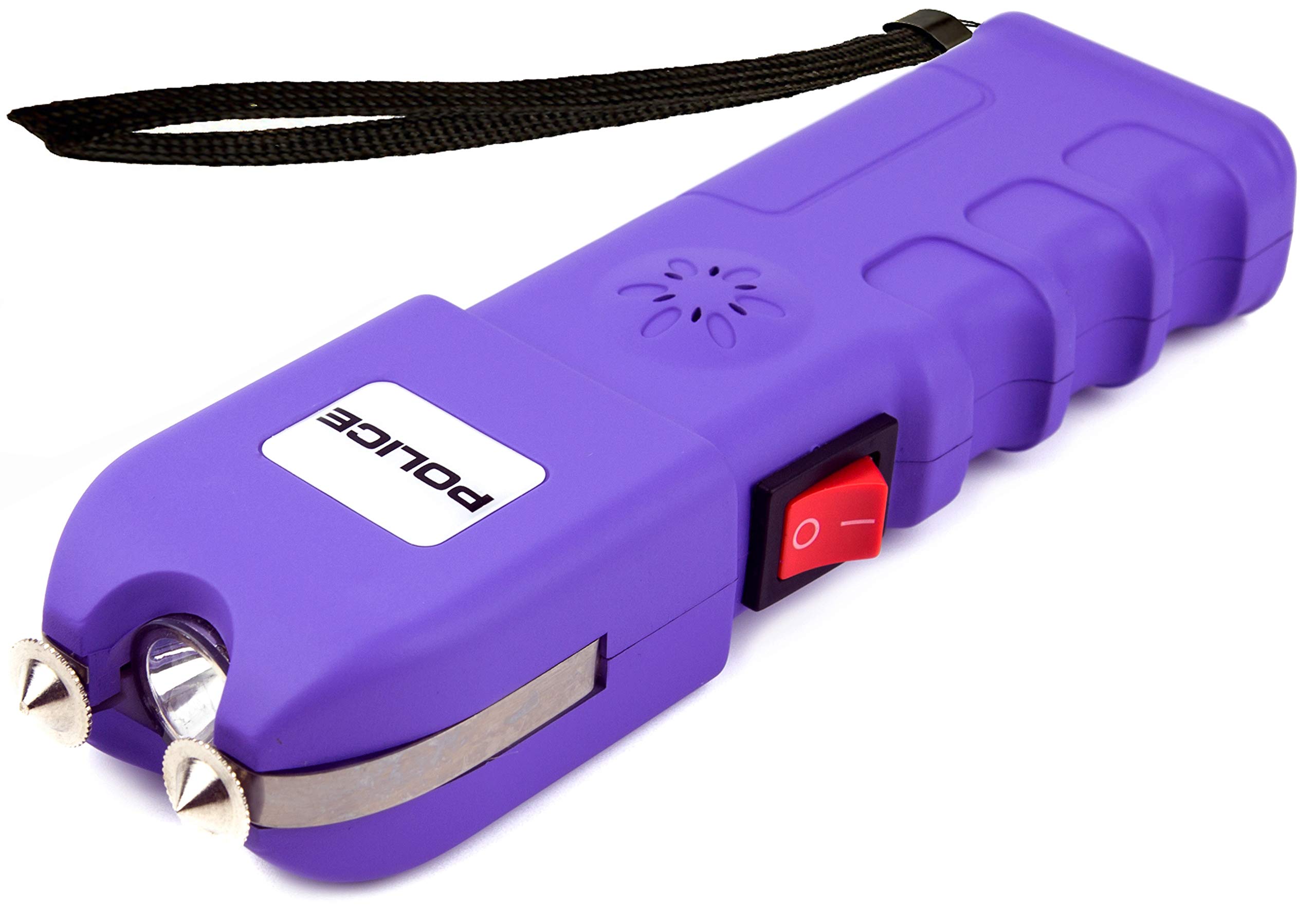 POLICE 928 Stun Gun with LED Flashlight and Siren Alarm, Purple
