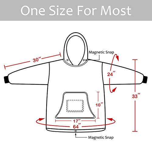 Solaris Wearable Blanket Hoodie for Kids - Warm Soft Gift, Oversized Cozy Sherpa Fleece Sweatshirt Pullover for Teens, Girls, Boys, Large Pocket, Light Blue