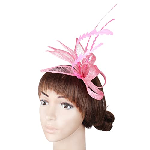 White Or 21 Colors Wedding Feathe Hair Accessories Women Headwear Event Headpiece Race Hats Purple