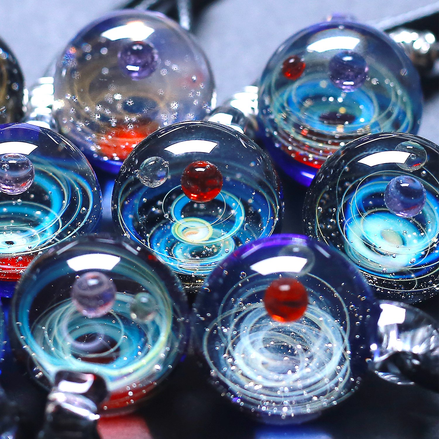 Pavaruni Original Galaxy Pendant Necklace, Universe Glass Accessories, Space Cosmos Design,Birthday (Minerva)