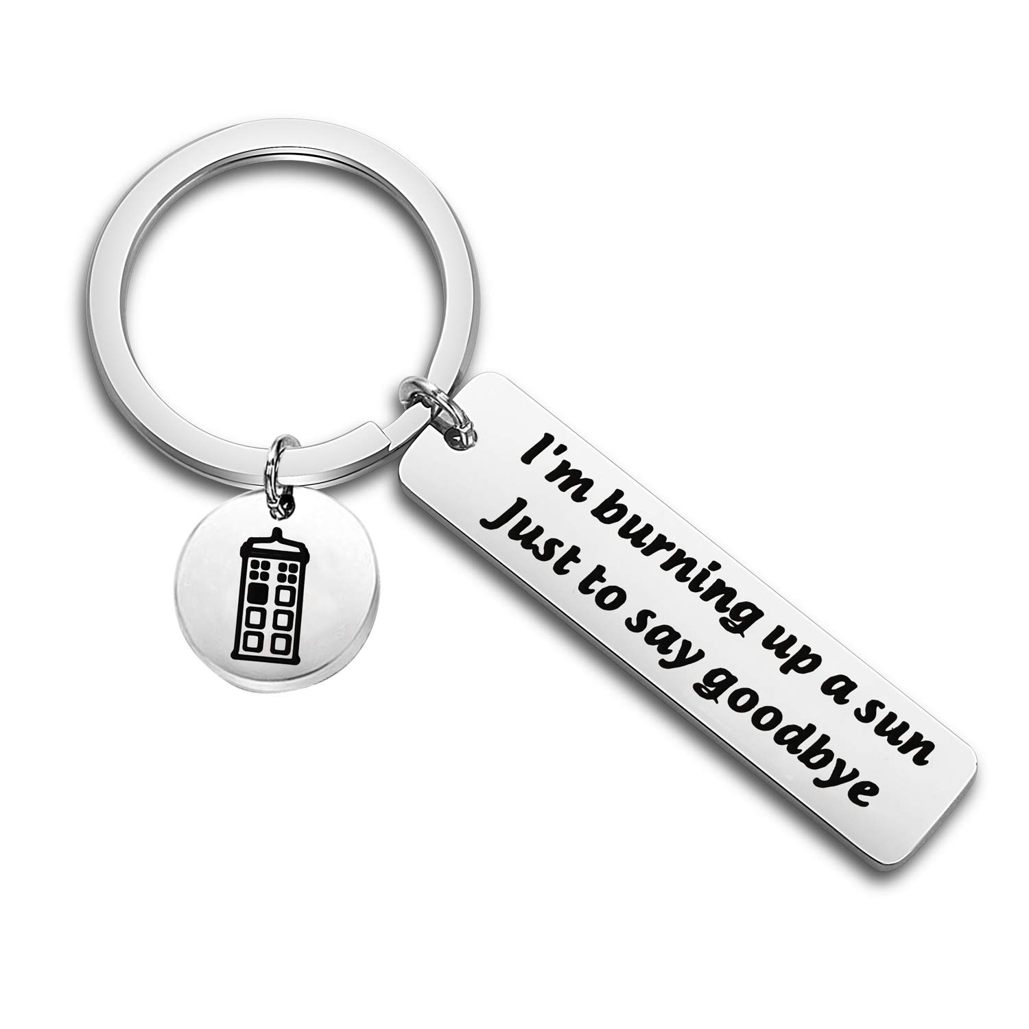 Police Box Charm Jewelry I’m Burning Up a Sun Just to Say Goodbye Keychain (Burning Up a Sun)