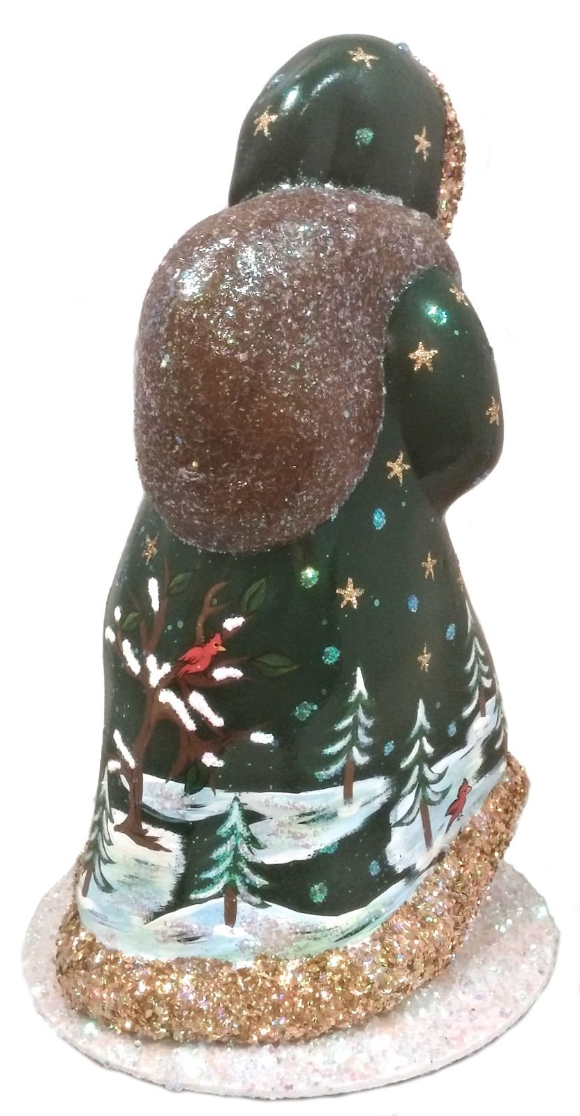 Pinnacle Peak Trading Company Ino Schaller Brunswick Green Winter Scene Walking Santa German Paper Mache
