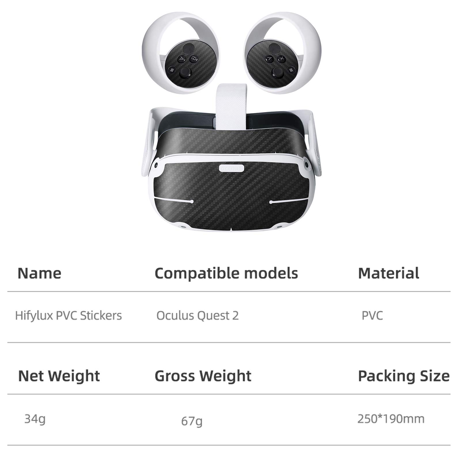 Soapow PVC Stickers Fingerprint-Proof Decals Compatible with Oculus Quest 2 VR Headset Controller Grip