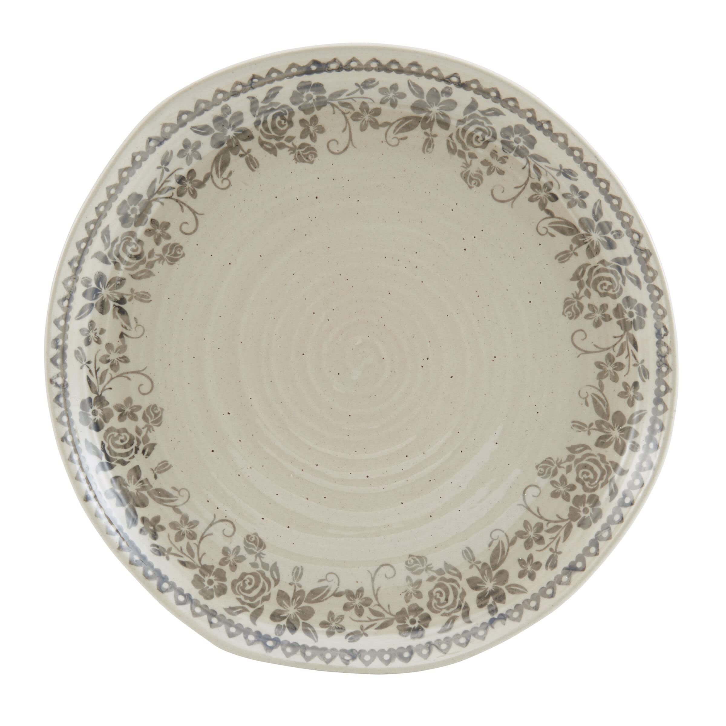 Pfaltzgraff Hayden Floral 12 Piece Dinnerware Set, Service for 4, Grey