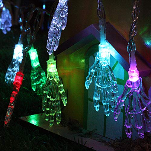 Shanyuna Halloween String Lights Outdoor Lights Battery Powered - 2.5/5M 20/40LED Ghost Hand Light Up Your Home Patio Garden Indoor for Halloween Party Decorations Decor (5M - 40LED)
