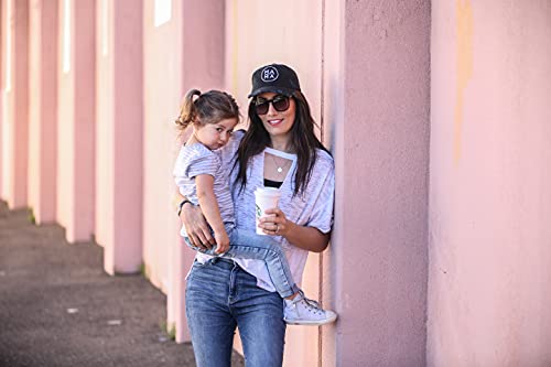 The Original Circle Mama Trucker Hat, Adjustable Snapback, Mom Hat, Mother's Day Birthday Gift (Mama Hat) Black