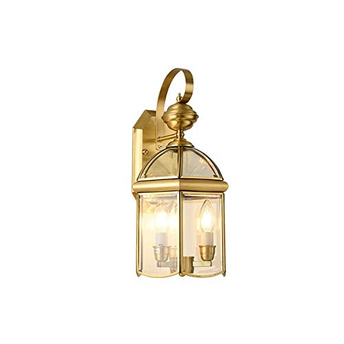 SHAOYH European Copper Wall Lamp E143 Head Home Wall Light Outdoor Retro Garden Lighting Simple Corridor Aisle Balcony Exterior Wall Stair Wall Sconce Background Wall Decoration Lamp