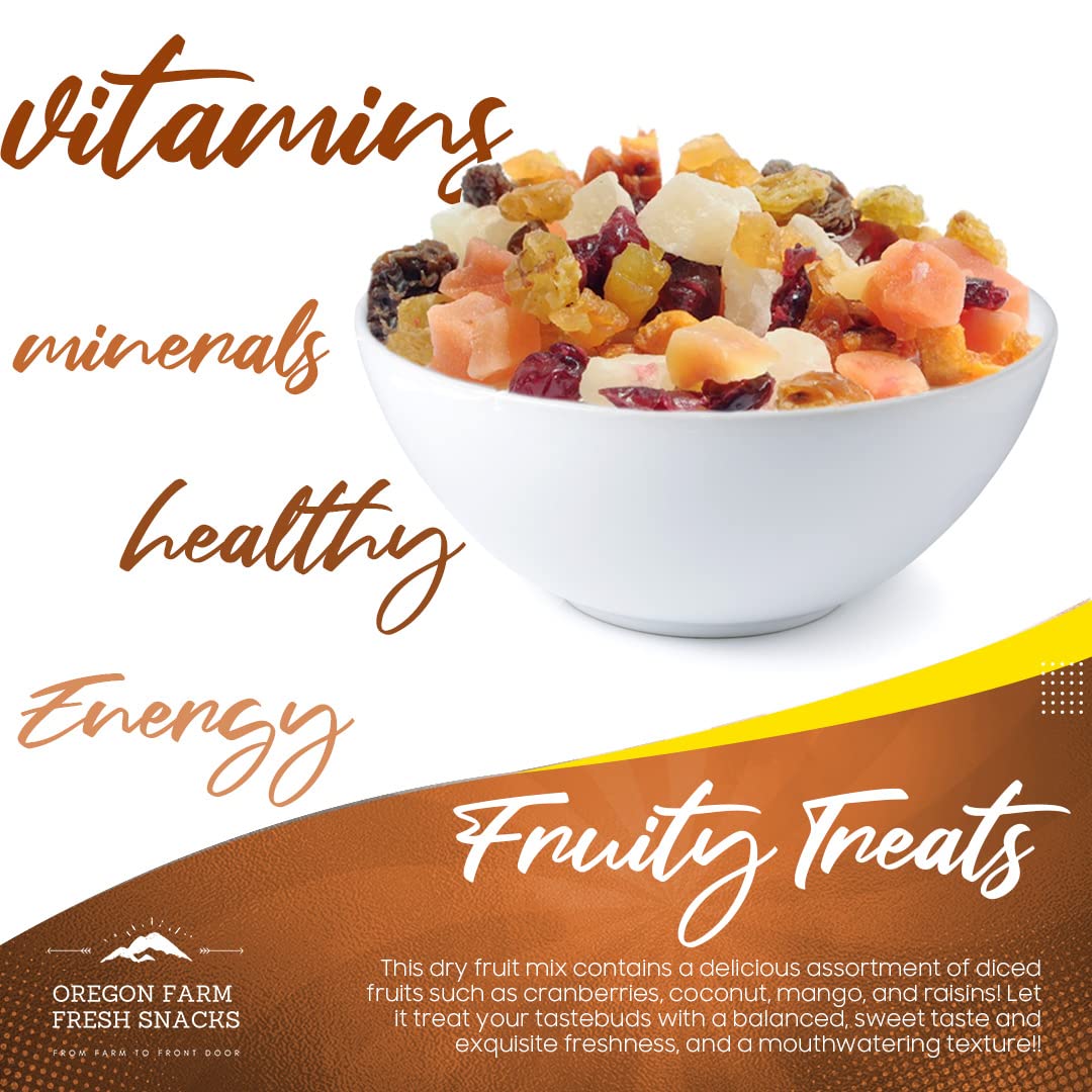 Oregon Farm Fresh Snacks Dried Fruit Mix β 24oz Healthy Snacks - Fresh and Natural Fruit Trail Mix β Mixed Fruit Snacks for Adults and Kids β Ideal for Breakfast, Cakes, Snacks