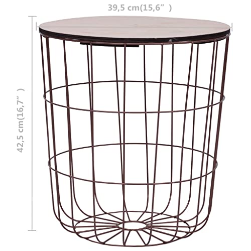 QJBSAVVA Coffee Table Copper Ø 15.6" MDF,Center Table Low Table Folding Table Entrance Table Suitable for Meeting Rooms, Reception Rooms, Offices