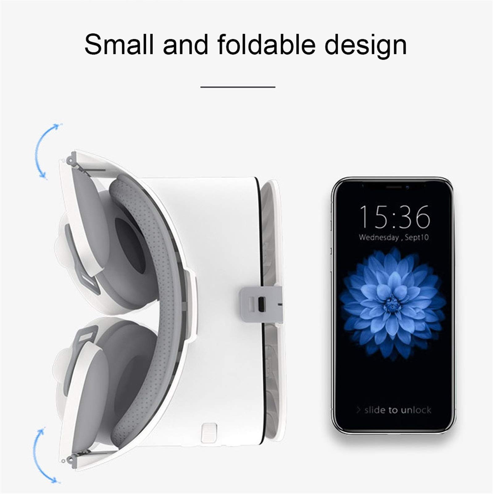 Soft & Comfortable New 3D VR Glasses VR Headset Virtual Reality Headsets VR Goggles Glasses HD Lens for 3D VR Movies Video Games for IPhone 12/11/X/8/7/6 for Samsung S10/S9/Note10/9 Android Phones, 4.