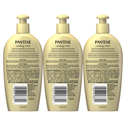 Pantene Combing Cream, Pro-V Smooth Nutrient Boost, Tame Frizz and Block Humidity, 6.7 Fl Oz, Triple Pack