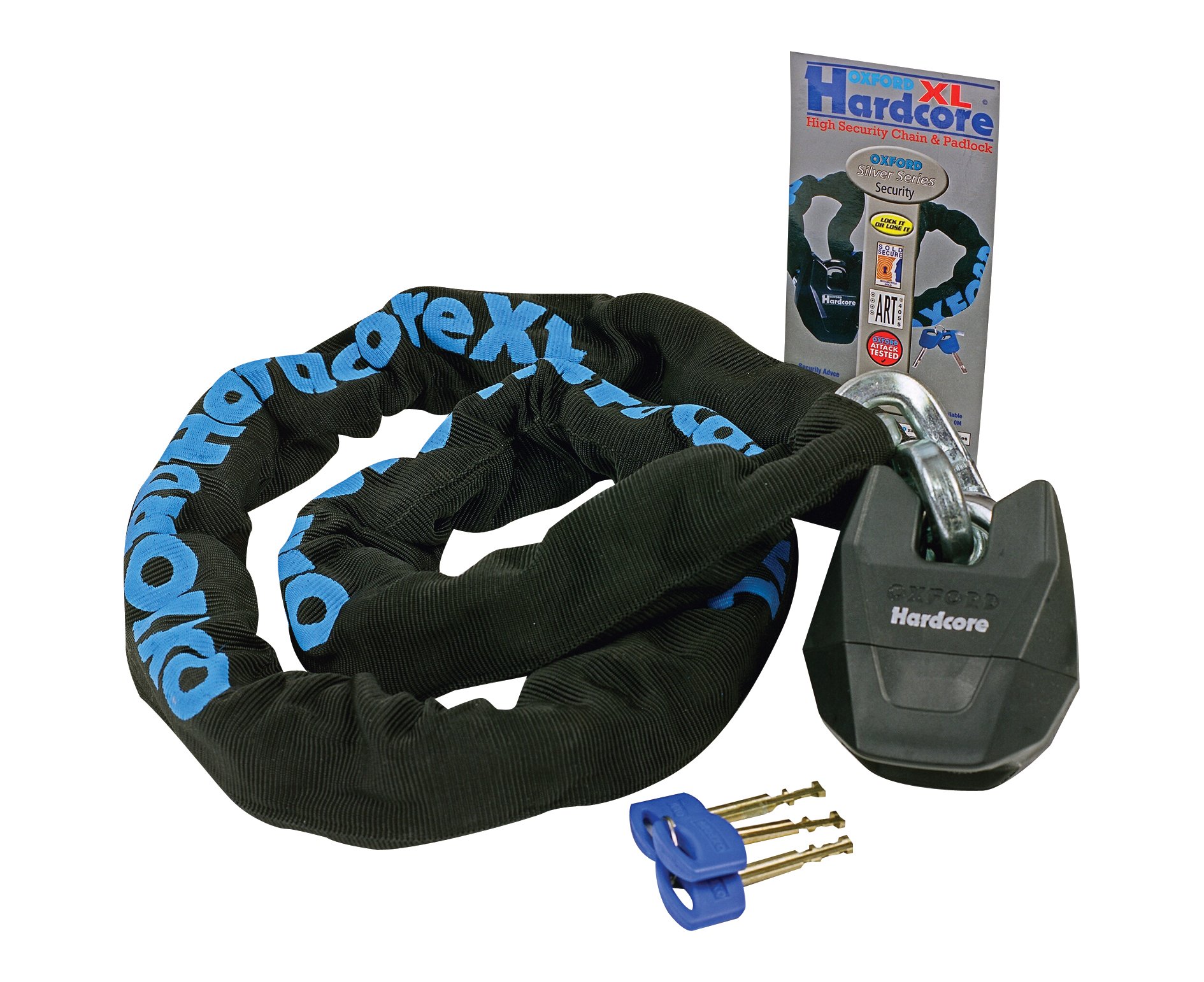 Oxford - Hardcore XL 13mm Square Link 1.5m Chain & 11mm Padlock