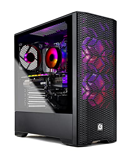 Skytech Gaming Blaze 3.0 Gaming PC Desktop â AMD Ryzen 5 3600 3.6GHz, RTX 3060 Ti 8G GDDR6, 1TB NVMe, 16G DDR4 3000, 600W Gold PSU, AC Wi-Fi, Windows 10 Home 64-bit, Black