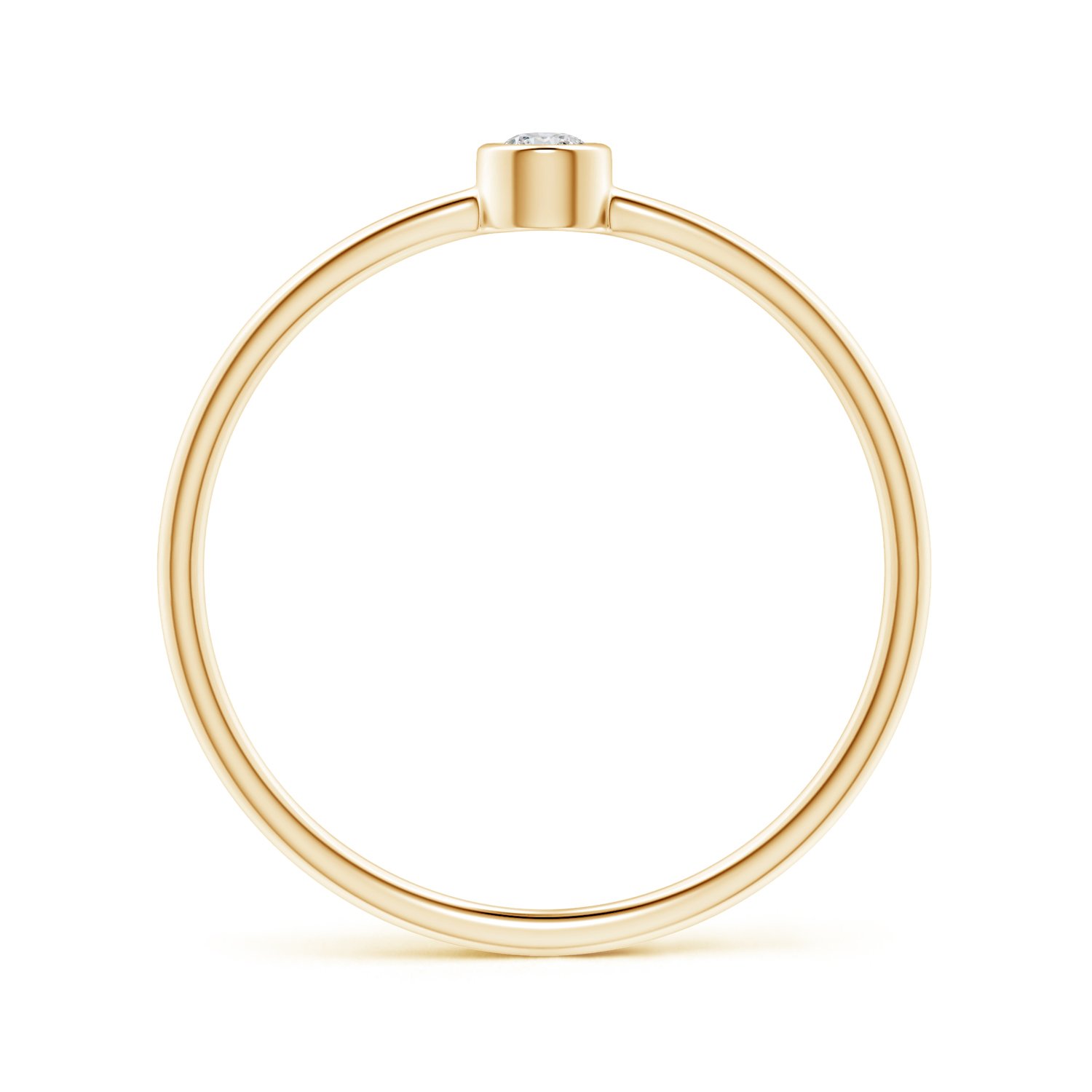 Pure Ignis April Birthstone- Solitaire H SI2 Lab Created Round Diamond Stackable Ring in 14k Yellow Gold (Ring Size 6.5)