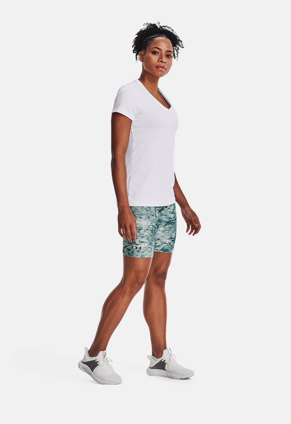Under Armour Women's HeatGear Armour Bike Shorts (Jade/Summit White, Medium)