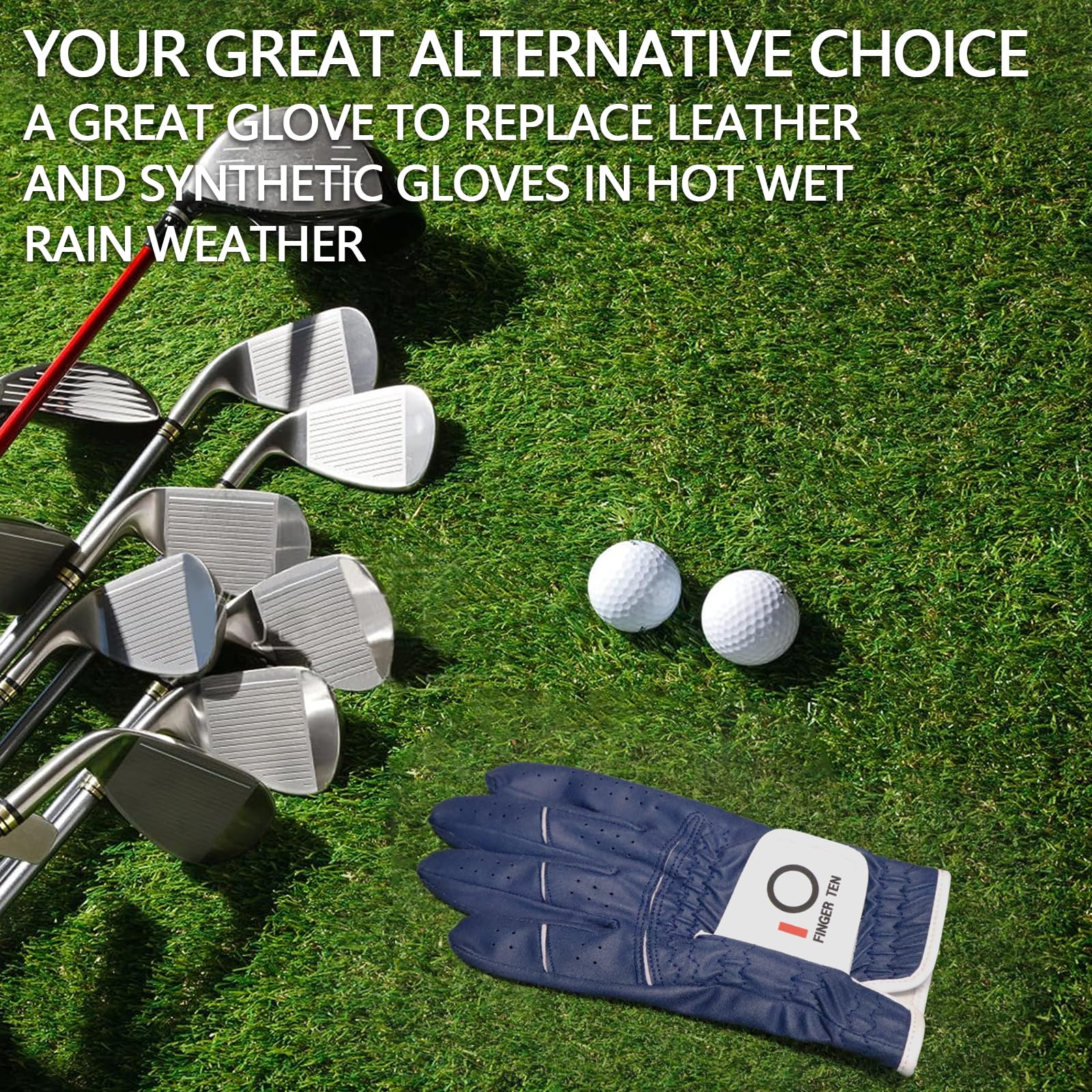 VEASAERS Golf Gloves Men Right Handed Golfer Left Hand All Weather Grip Soft Comfortable Mens Golf Glove Fit Size Small Medium ML Large XL
