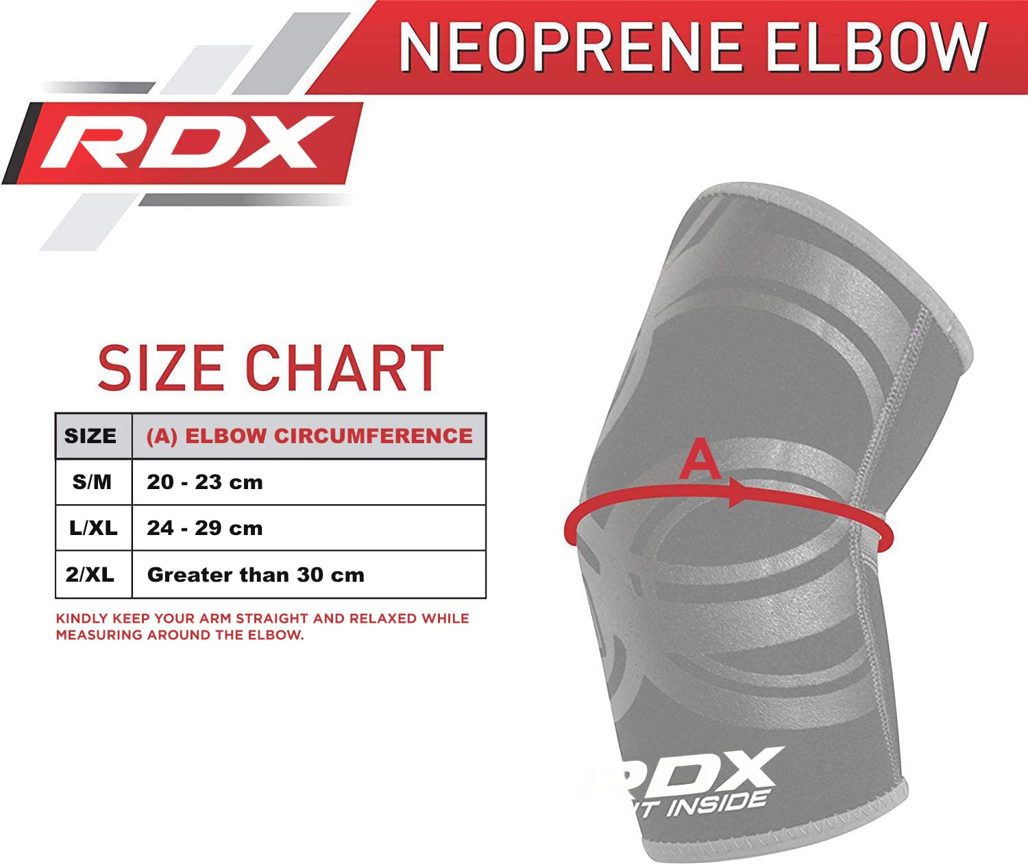 RDX Neoprene Elbow Support Brace Sleeve Pad Guard Bandage Elasticated Shield Protector (This is Sold as SINGLE ITEM)