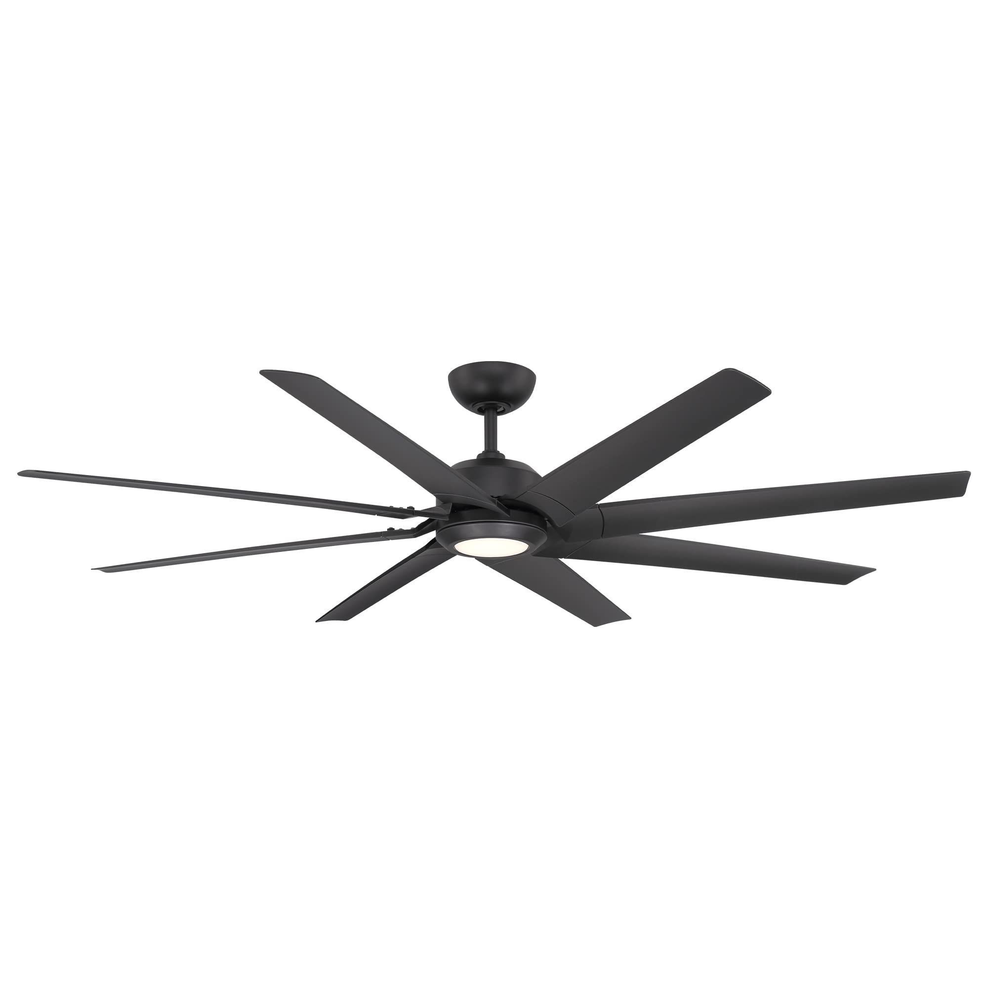 Roboto XL Indoor and Outdoor 8-Blade 70in Smart Ceiling Fan in Matte Black with 3000K LED Light Kit and Remote Control works with Alexa and iOS or Android App