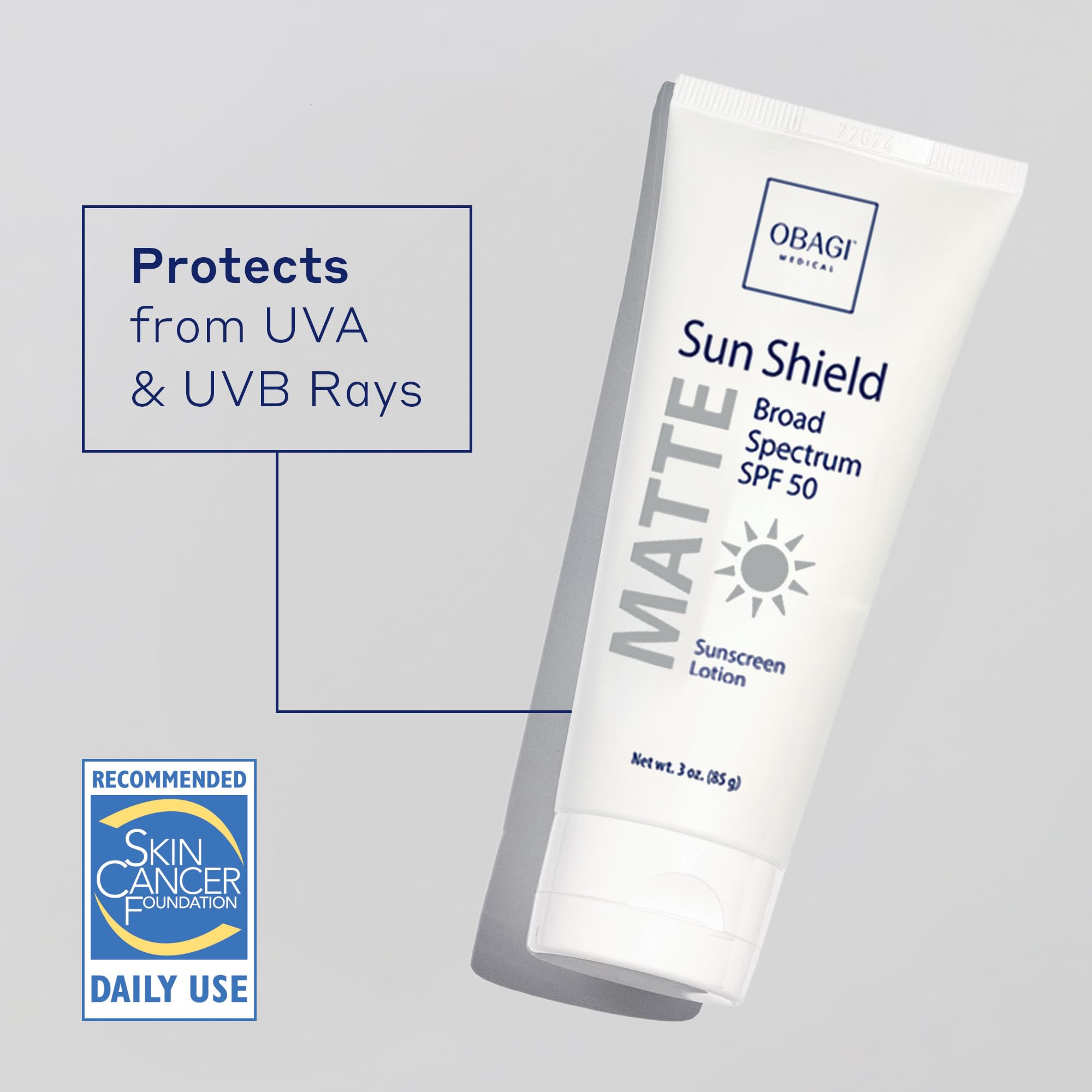 Obagi Sun Shield Matte Sunscreen – Broad Spectrum Non-Comedogenic SPF 50 Protection from the Sun – 3 oz