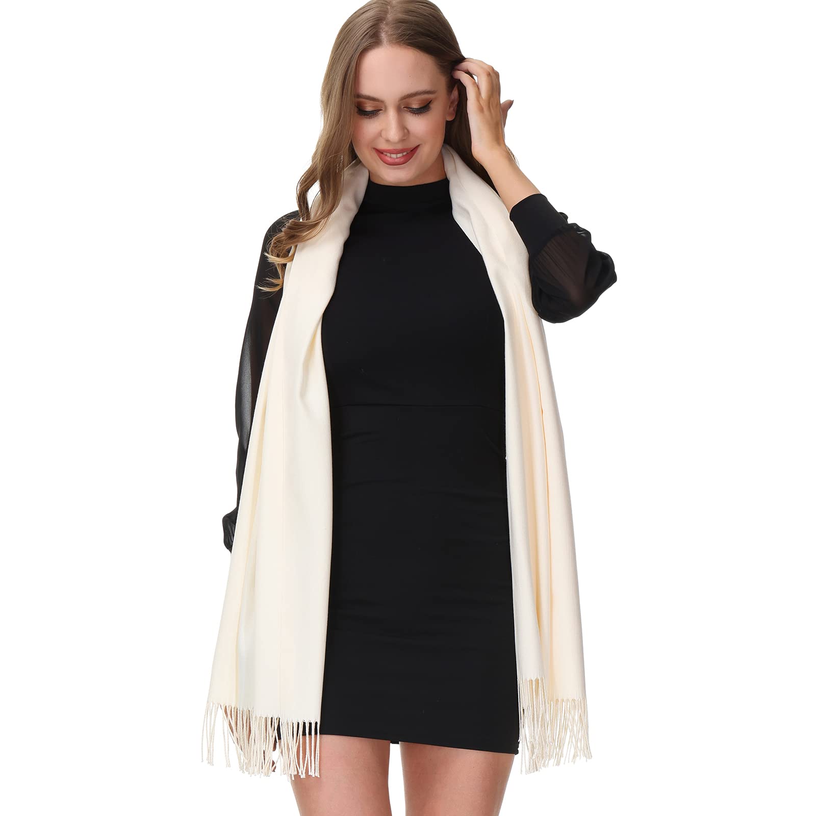 OHAYOMI Womens Pashmina Shawl Wrap Scarf Solid Color Pashmina