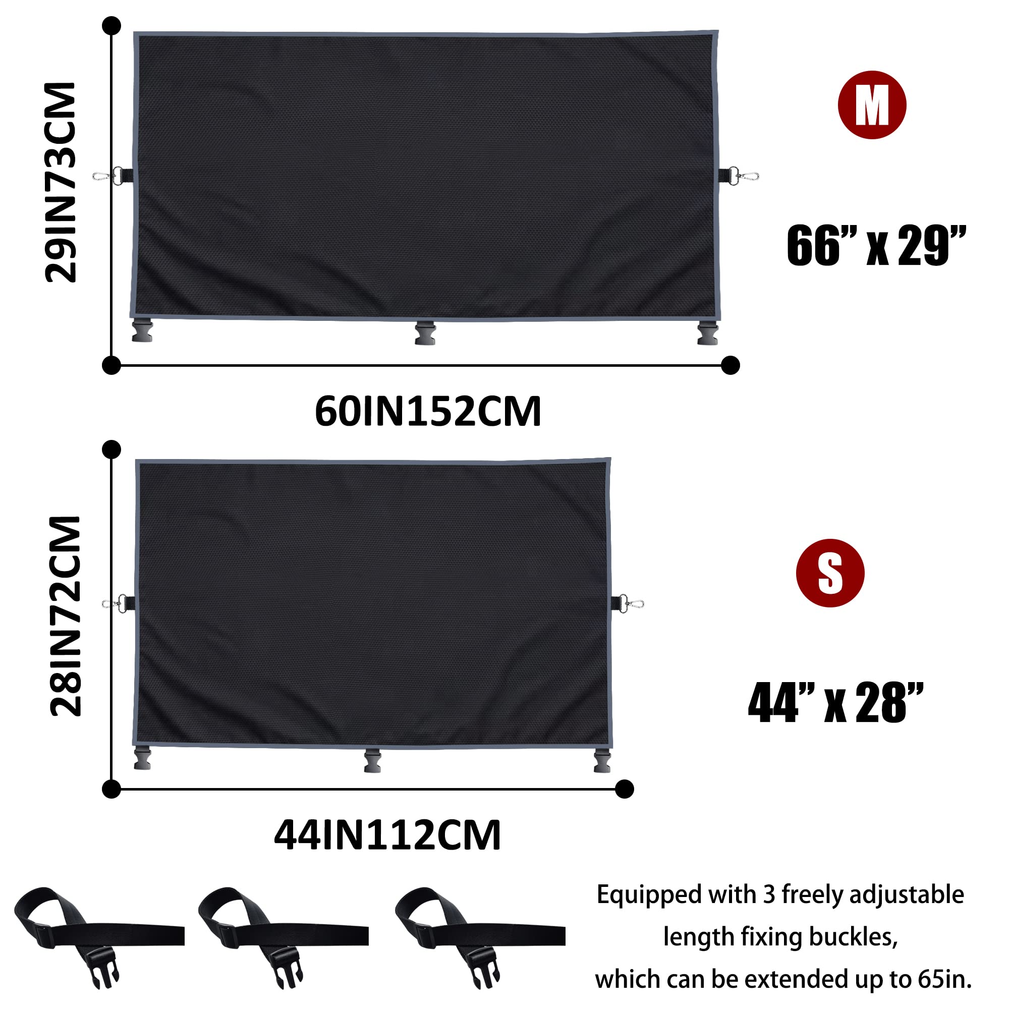 SoGuDio Universal Kayak Cockpit Drape Cover, Seal Cockpit Cover with Hook Holes, Provide Comprehensive Protection Against rain and dust for Ocean Cockpit,Black (Black, 60" L x 29" W)