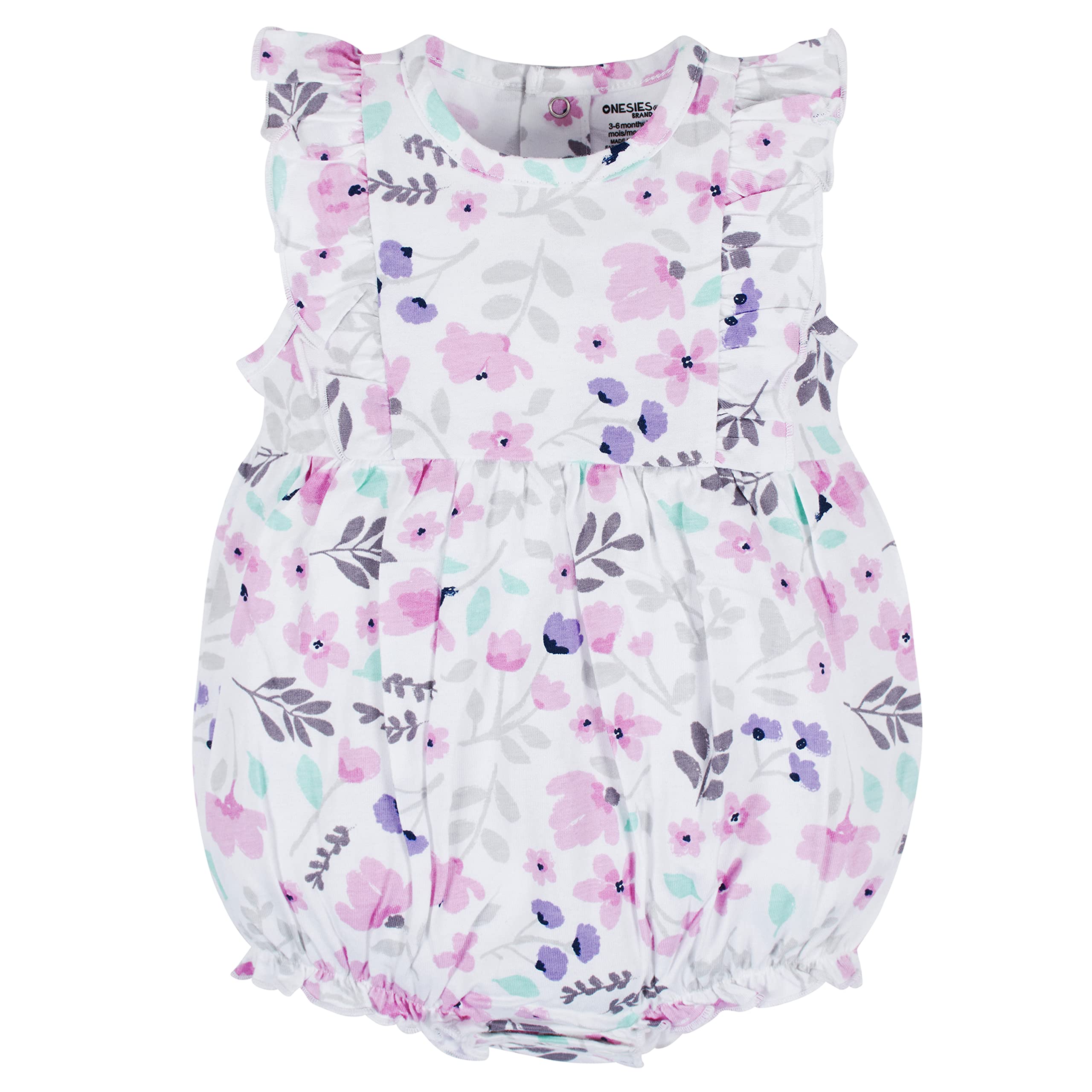 Onesies Brand Baby Girls 3-Pack Romper, Rainbows, 0-3 Months