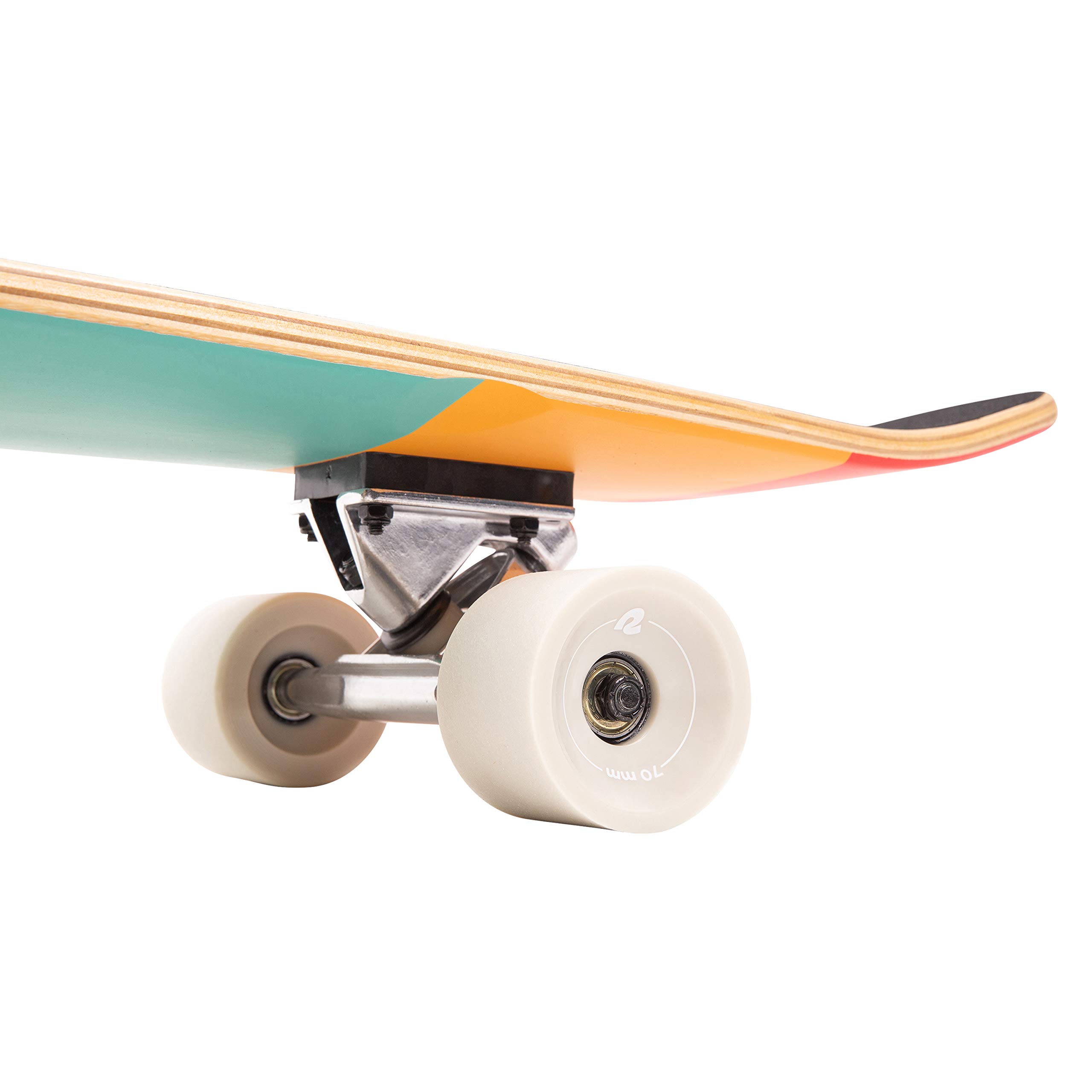 Retrospec Zed Bamboo Longboard Skateboard Complete Cruiser, Aqua Fishtail