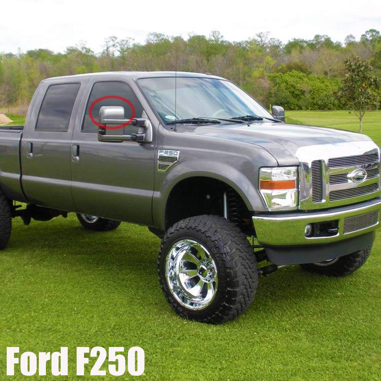PerfecTech Super Duty Chrome Plated Mirror Covers Ultra Durable Top Half for 2008-2016 Ford F250 F350 F450(2 Pcs)