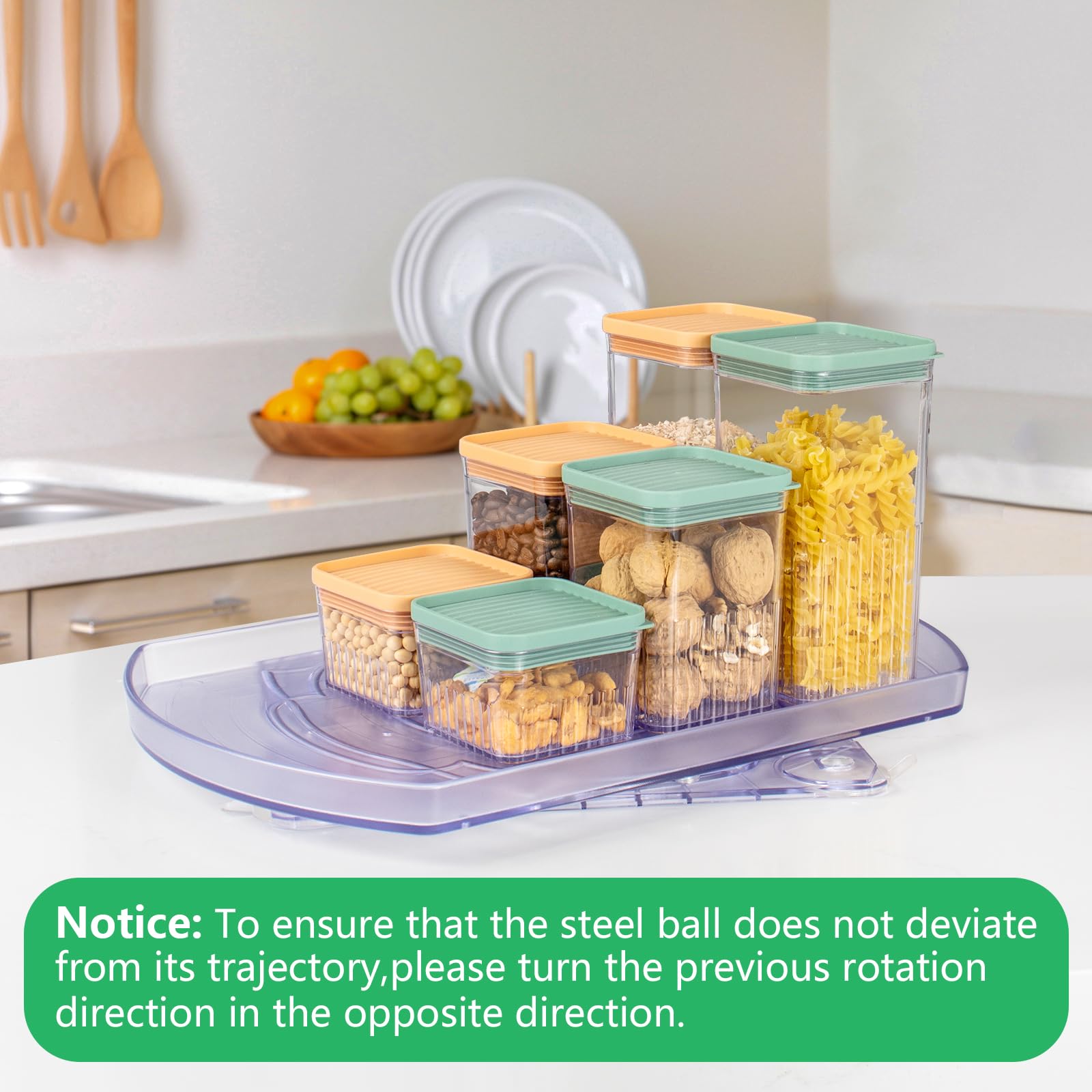 Rectangular Lazy Susan for Fridge, Clear Turntable Lazy Susan Organizer, Square Lazy Susan for Refrigerator Cabinet Kitchen Countertop to Store Condiments Beverages