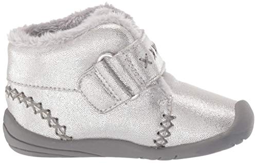 pediped baby girls Rose First Walker Shoe, Silver, 7 Toddler US