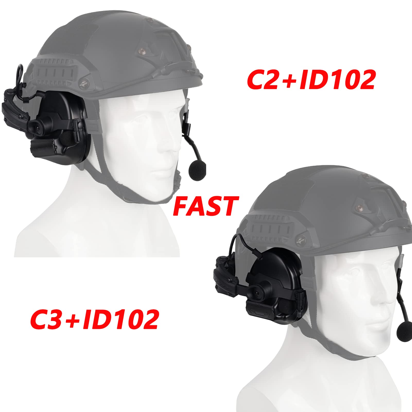 ZTAC Tactical Helmet ARC Rail Adapter Helmet Mount for ZTAComta II ZTAComta III ID102-DE