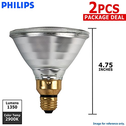 Philips 429373 EcoVantage 90W Halogen PAR38 Indoor/Outdoor Dimmable Flood Light Bulb, Soft White