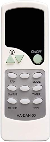 Replacement for DANBY Air Conditioner Remote Control for Model DPA120E1BDB DPA120E1WDB DPA100EAUWDB DPA100EAUBDB DPA120EAUWDB DPA120EAUBDB DPA120HEAUBDB DPA140HEAUBDB DPA140HEBUBDB DPA140HEAUWDB