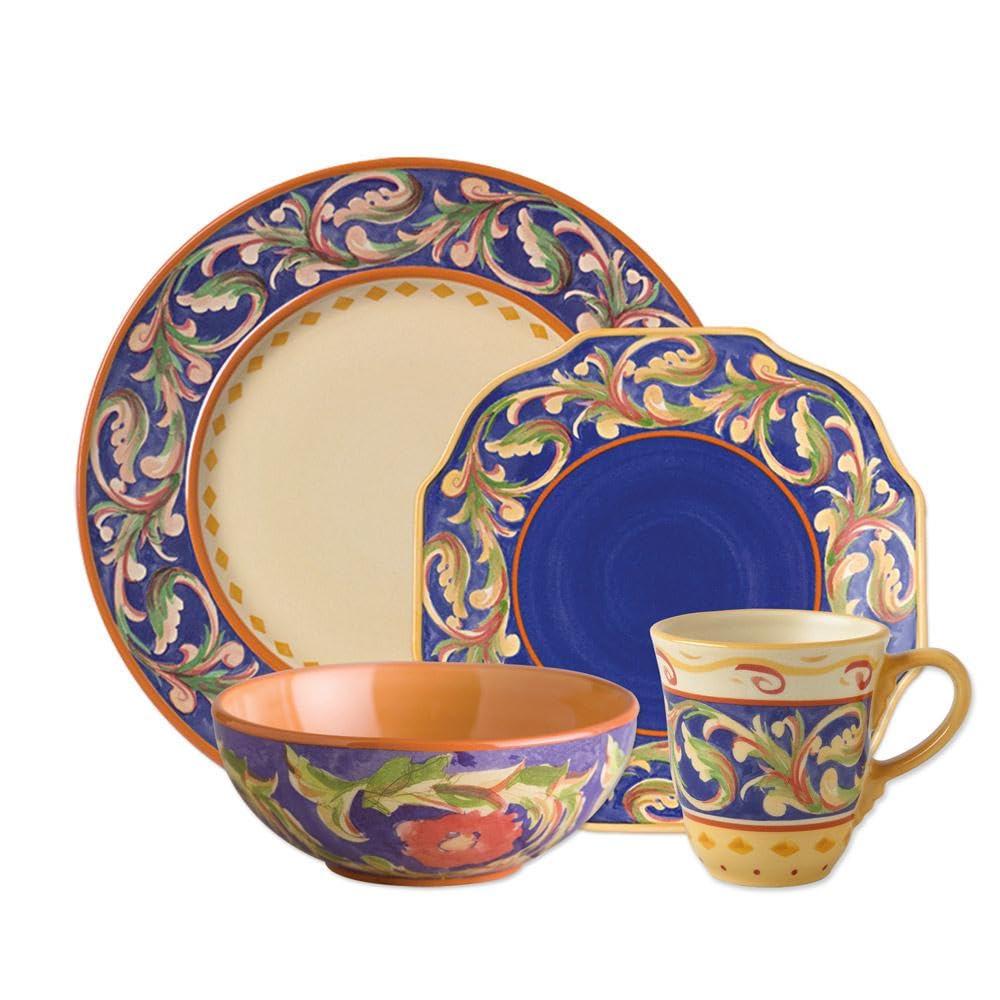 Pfaltzgraff Villa Della Luna Blue Dinnerware Set (16 Piece)