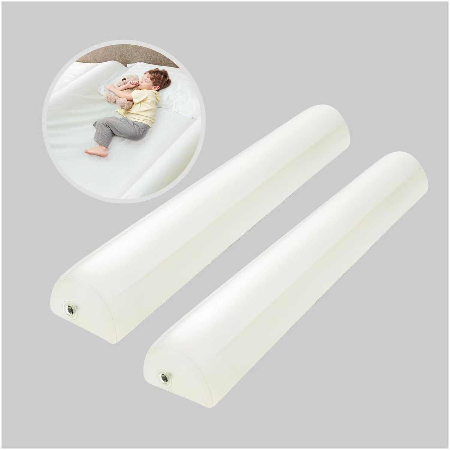 USHMA [2-Pack] Travel Bed Rails for Toddlers | Inflatable Bed Rails, Blow Up Bed Rails for Kids | Toddler Bed Guard Rail for Full, Queen, King Size Beds | Portable Bed Rail for Home, Hotel or Travel