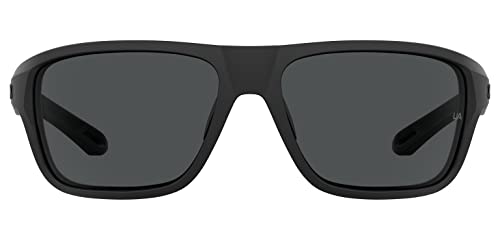 Under Armour mens Ua Battle Sunglasses, Matte Black/Gray, 65mm 16mm US