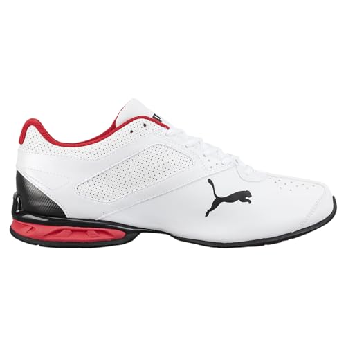 PUMA Mens Tazon 6 Cross Trainer, PUMA Mens White-PUMA Mens Black-PUMA Mens Silver, 10